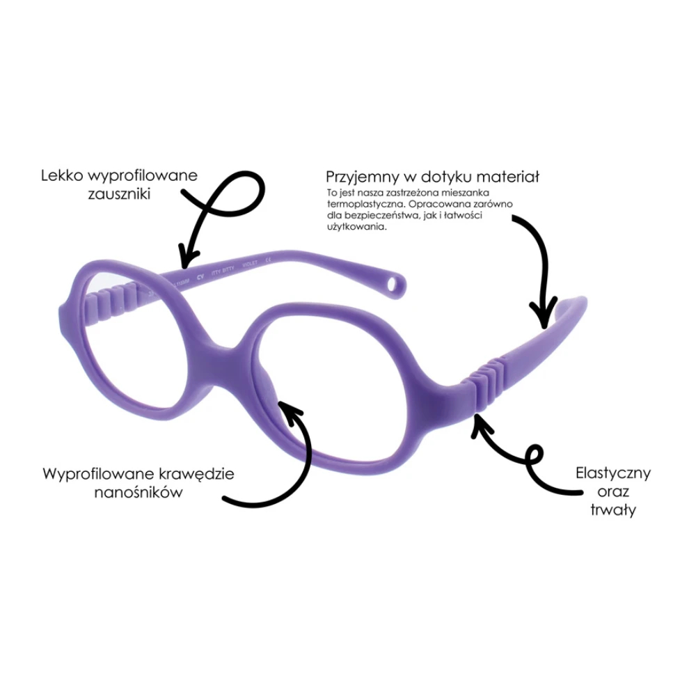 Oprawa korekcyjna dla dzieci Dilli Dalli Dimples 7-10 lat Śliwkowy